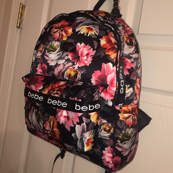 bebe | Bags | Bebe Jordan Logo Trim Floral Multi Backpack | Poshmark